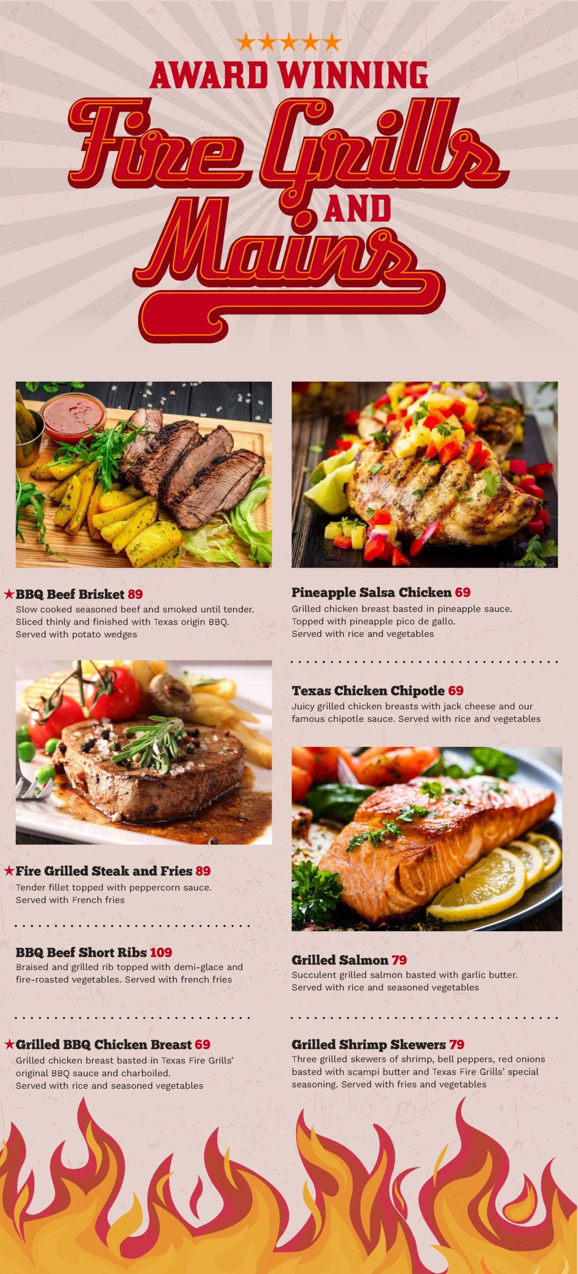 Dinein Menu English – Texas Fire Grill